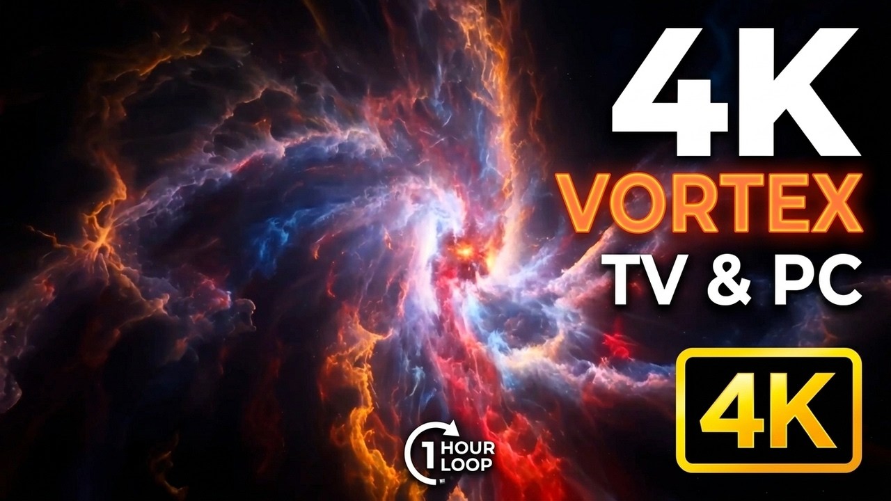 4K Animated Live Wallpaper Screensaver for TV & PC | VortexColourful Clouds 1 Hour Loop