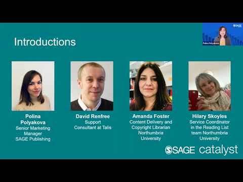Sage Catalyst: An Introduction with Amanda Foster and Hilary Skoyles from Northumbria University