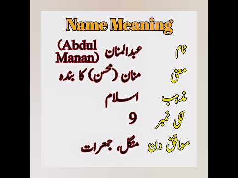 Uncover the Secret Meaning of "Abdul Manan" Now!