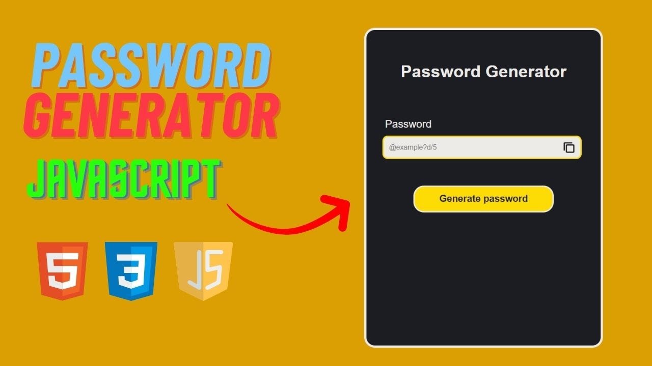 Create a Powerful Password Generator App: HTML CSS JavaScript Tutorial | Random Passwords Made Easy!