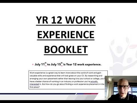 Year 12 Work Experience Presentation 2021