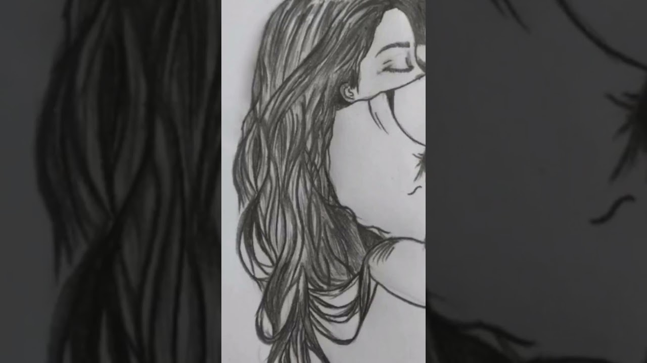 couple hug drawing ll girls hug drawing ll girl boy picture #viral #youtubeshorts #artist #simple