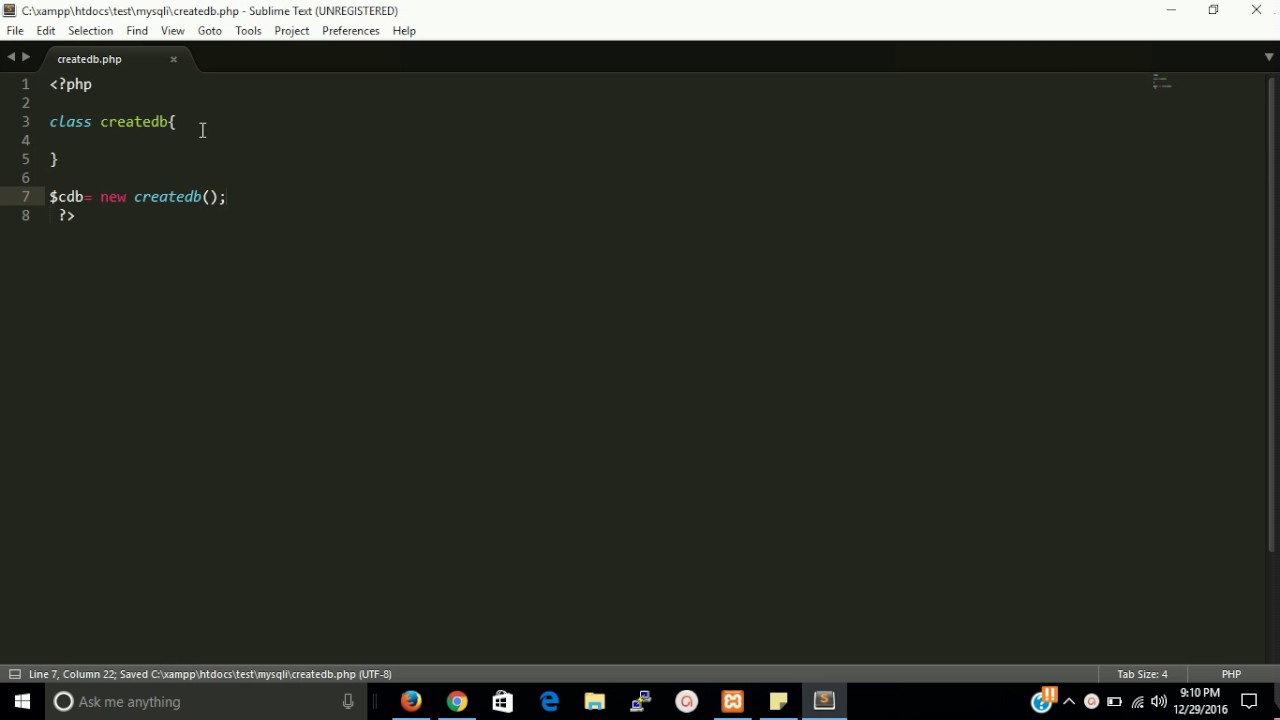 Create database in mysql with php | php mysqli tutorial for beginners
