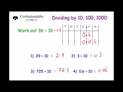 Dividing by 10, 100 and 1000 - Primary