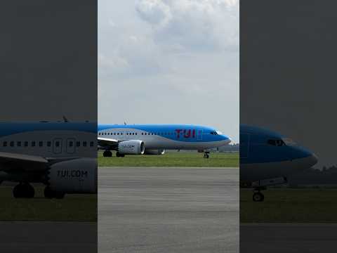 2x Tui Belgium 737MAX taxiing and departing Ostend-Brugues international airport #planespotting