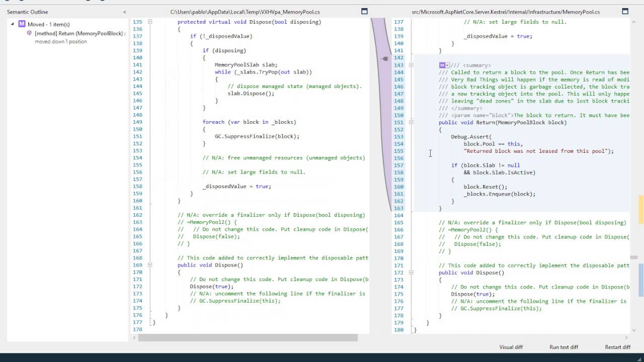 Using SemanticDiff with Git to track refactored code in Visual Studio Code