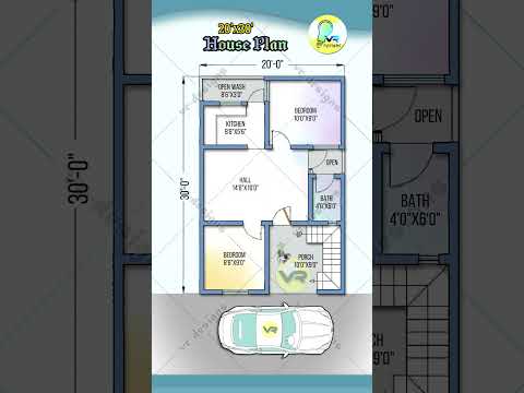 20’×30’ house plan, 2 bhk with porch, 20 by 30 house map, 20*30 house design #houseplan#housemap