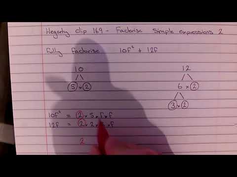 169 Factorising simple expressions 2