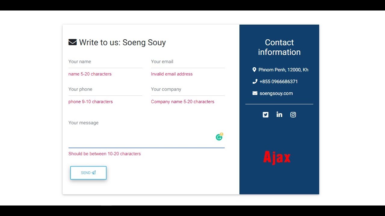 Form Validation Using Jquery Examples - HTML | Soure Code part 1