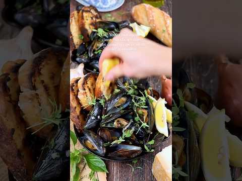 Mussels in a Basil White Wine Sauce