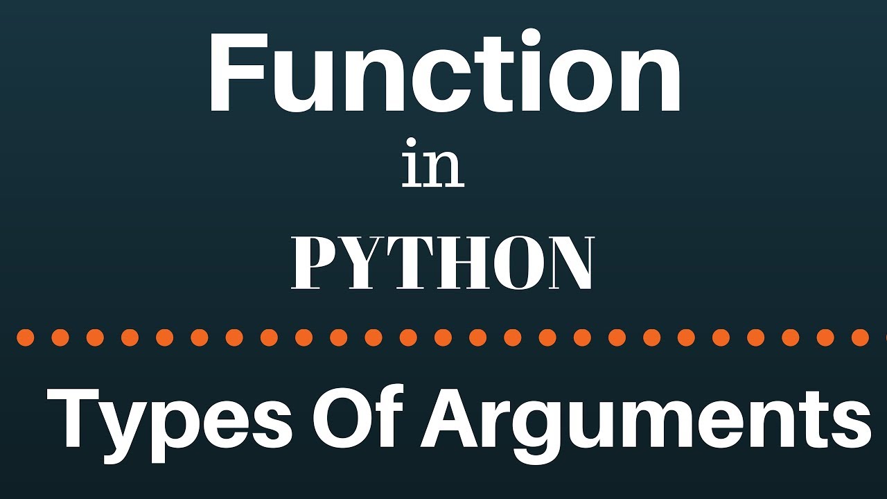 types of argument in a python function