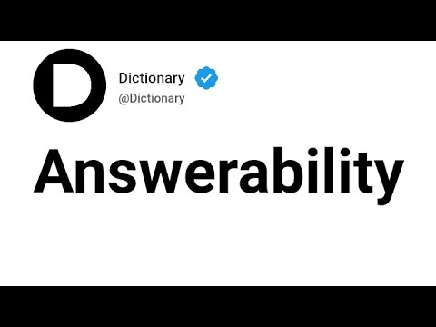 Answerability Meaning In English