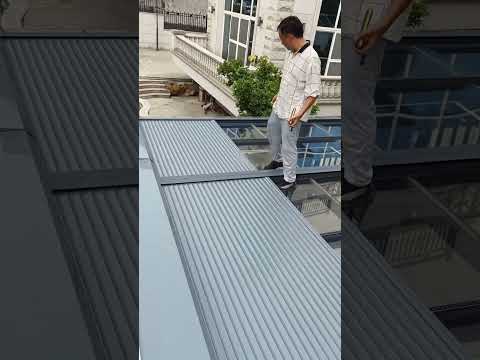 Outdoor glass stable sunshade and heat insulation, retractable roller shutters #sunshade