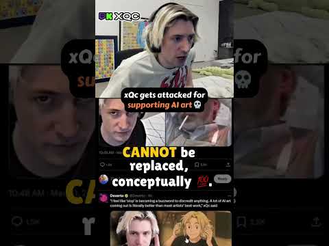 xQc Gets ATTACKED For Supporting AI ART 💀 #xqc #aiart #funny