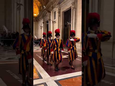Vatican Swiss Guards Pay Their Last Respect to the Pope