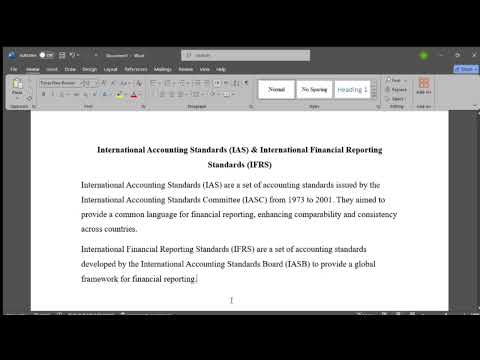 International Accounting Standards (IAS) & International Financial Reporting Standards (IFRS)