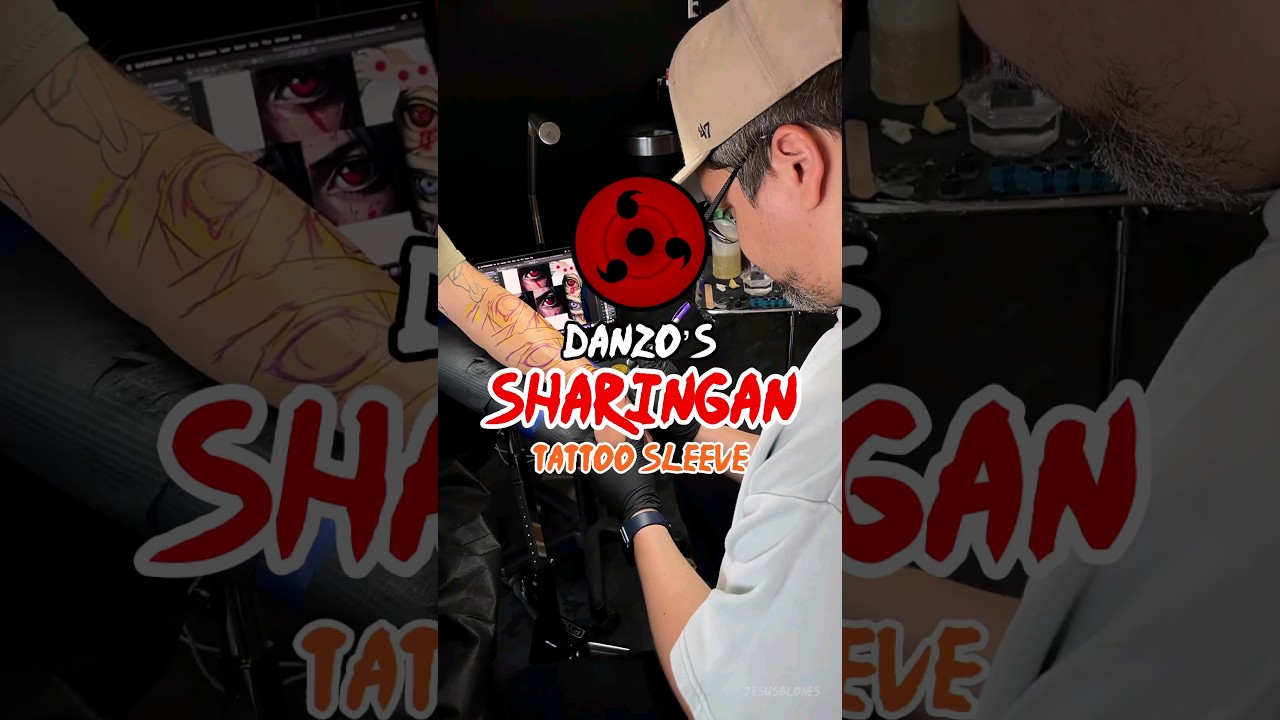 Danzo's Sharingan arm! Tattoo sleeve! #drawing #shorts #anime