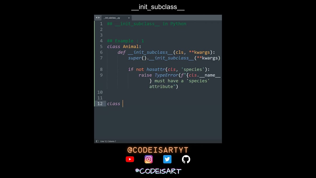 __init_subclass__ in Python | Python Examples | Python Coding Tutorial | Python Coding Interview