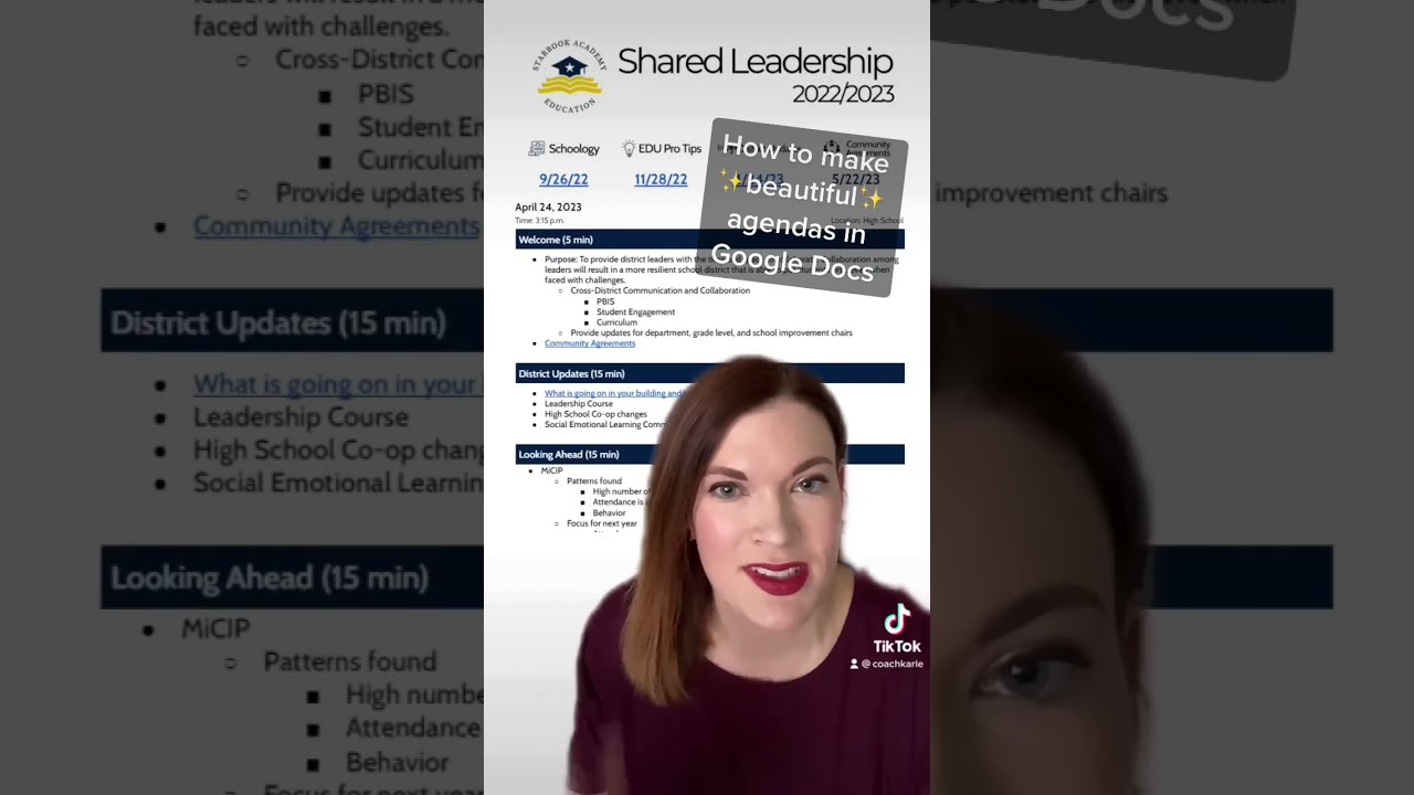 How to Make ✨Beautiful✨ Agendas in Google Docs Part 1