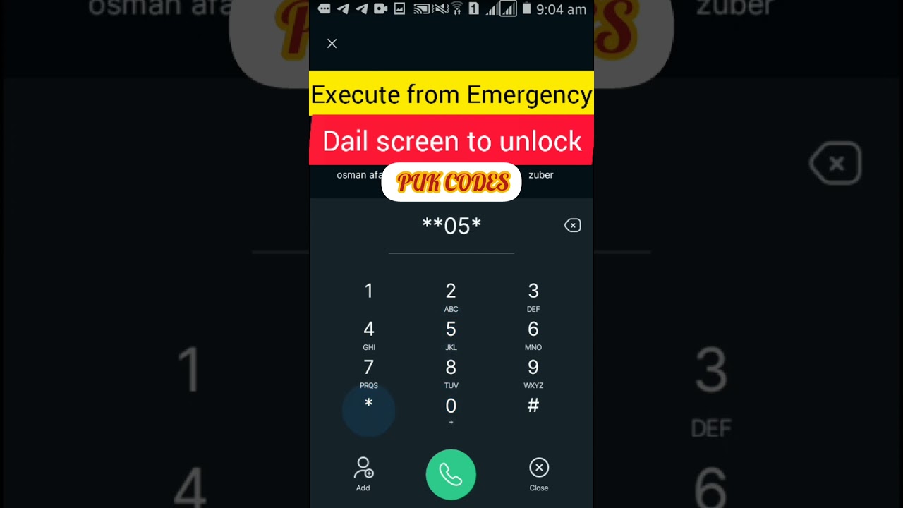 EXeCute FromEmergency Dail screento unlock-PUK-Codes#viral #technicalydvg