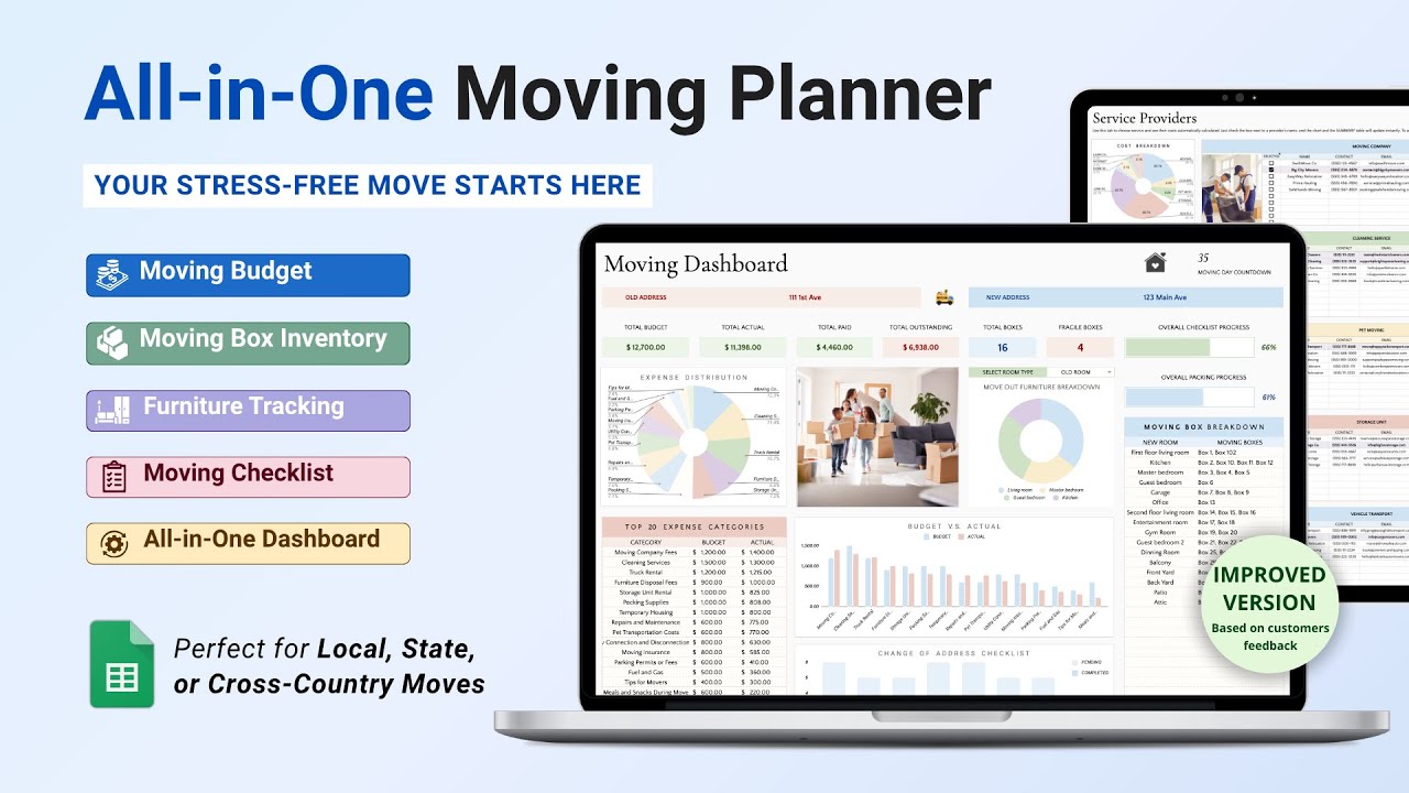 How to Plan a Stress-Free Move in Google Sheets | Full Demo: Moving Planner Spreadsheet