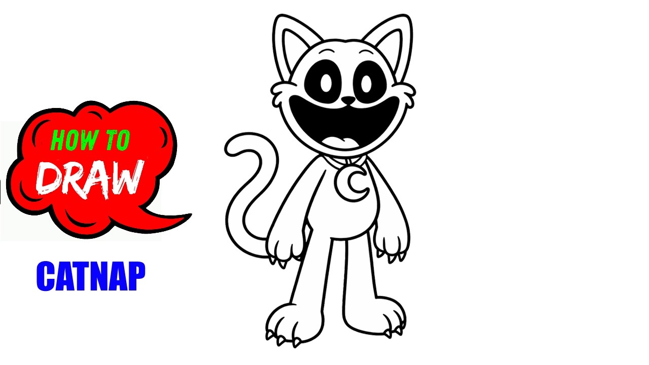 How to Draw CATNAP! 🌙 (Poppy Playtime Chapter 3) | Easy Step-by-Step Tutorial