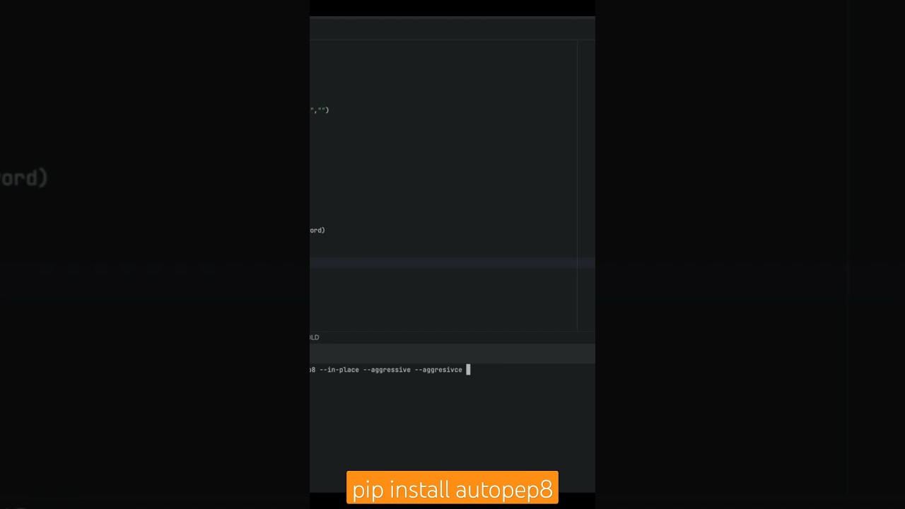 Python Pro tips: Autopep8 | Code formatting tool #coding #learnpython #code #pythontutorial