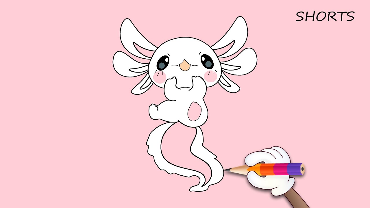 HOW TO DRAW AN AXOLOTL #shorts