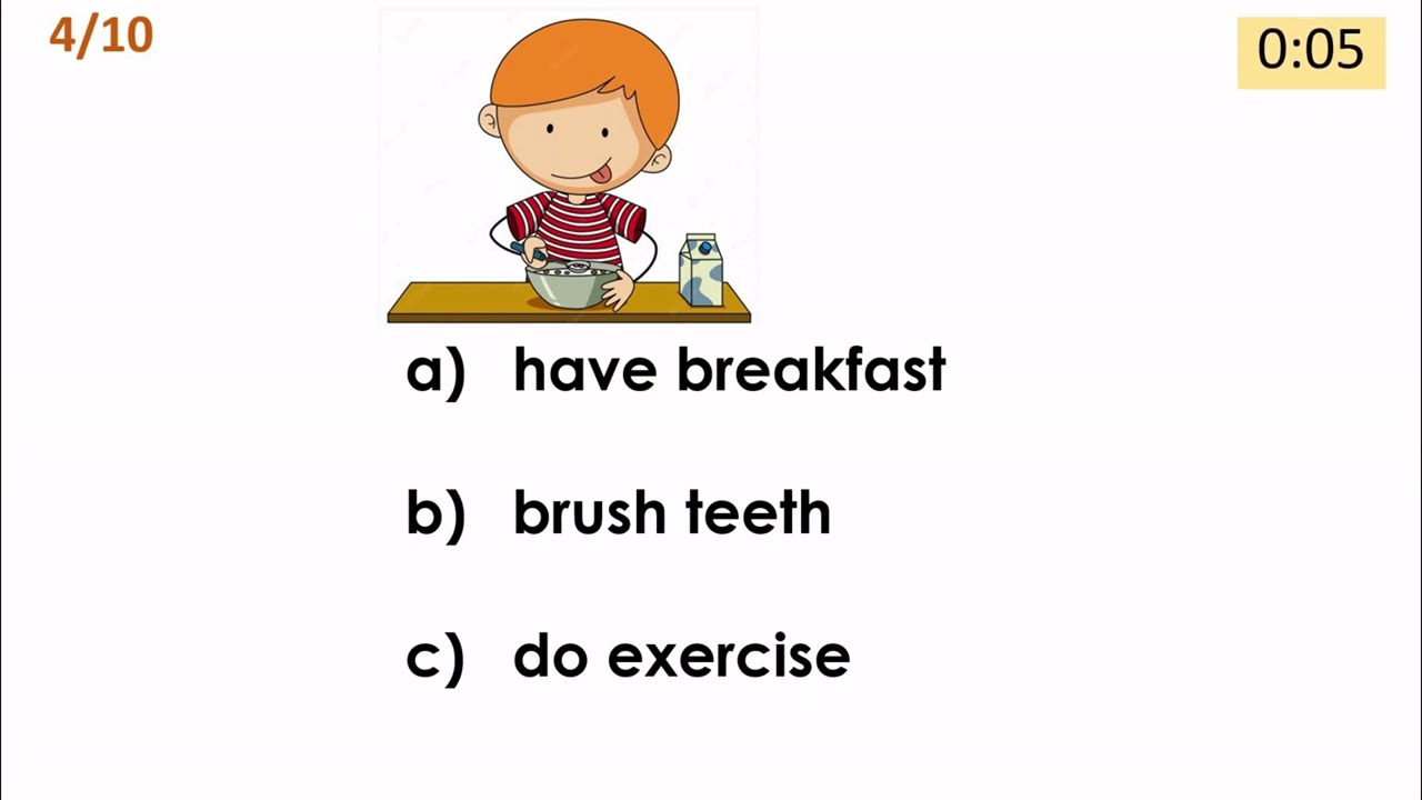 Daily Routines Test Quiz