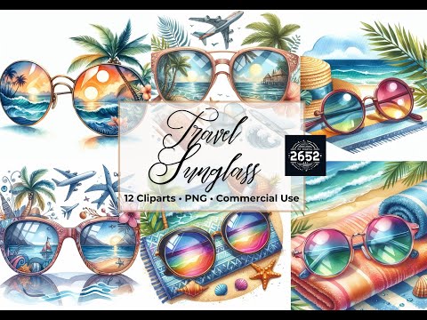 Discover 12 Stunning Watercolor Sunglass Clipart Designs