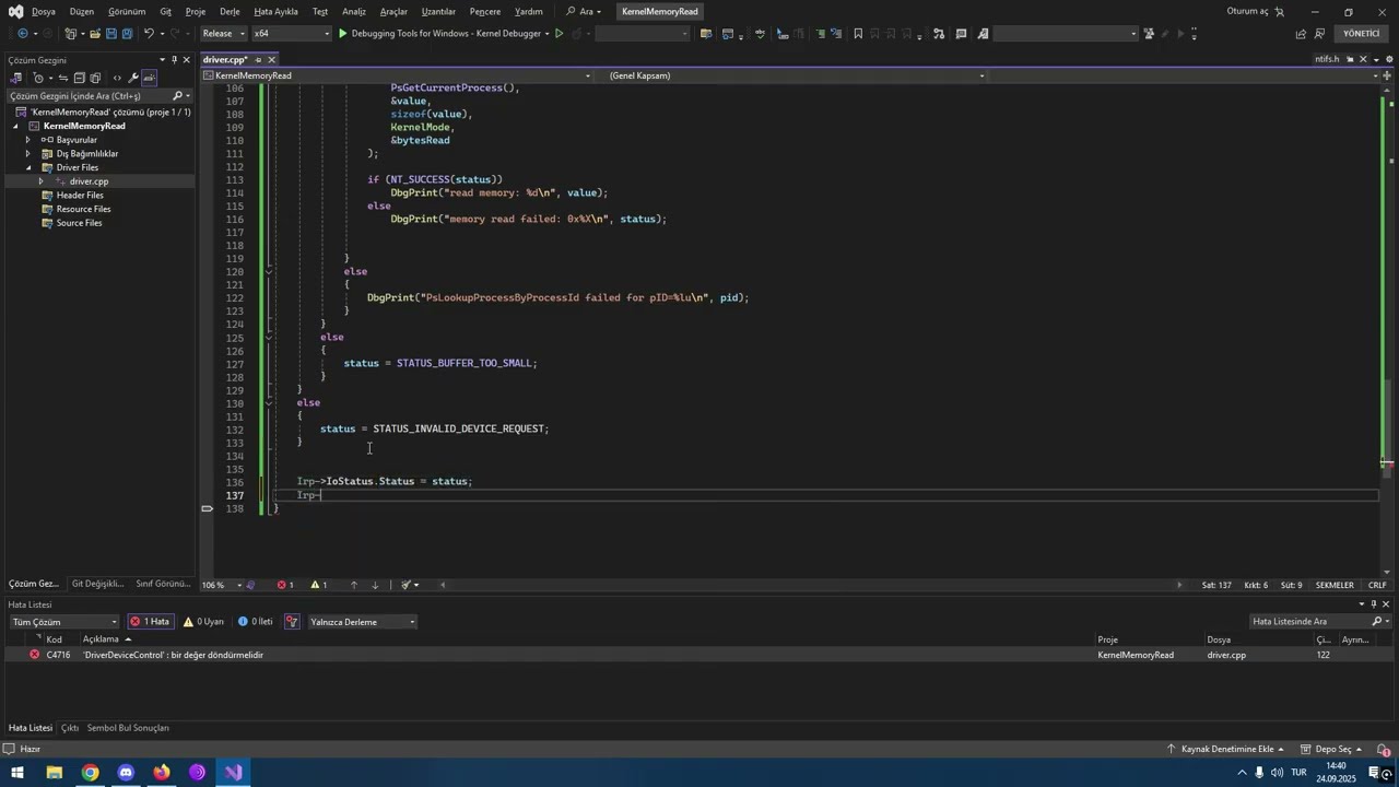 Kernel Memory Read - With IRP Request (Driver Coding)