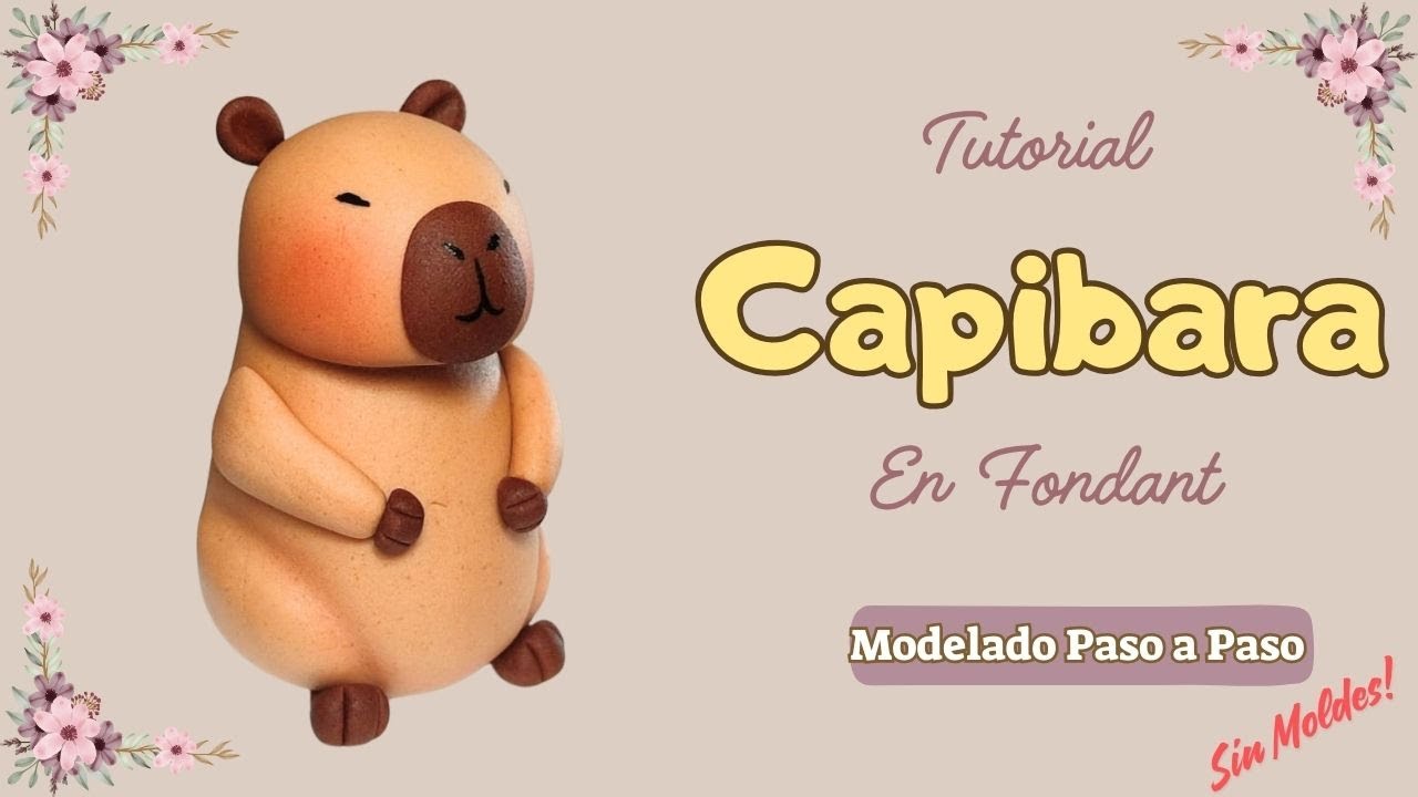 How to Make a Capybara in Fondant // Capybara fondant cake topper // Fondant Figures
