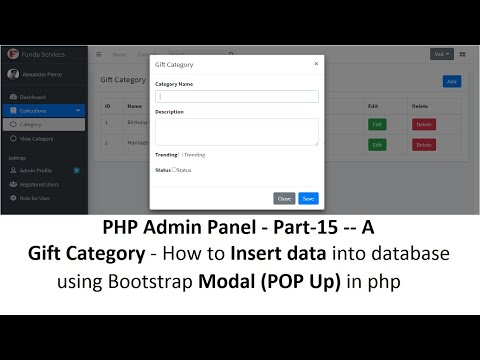Learn PHP Admin Part 15 A Category How to insert data into database using Bootstrap Modal POP Up ...
