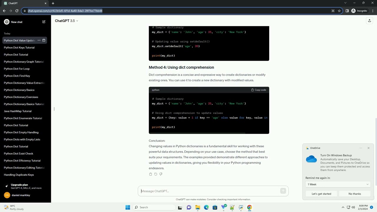 python dictionary how to change value