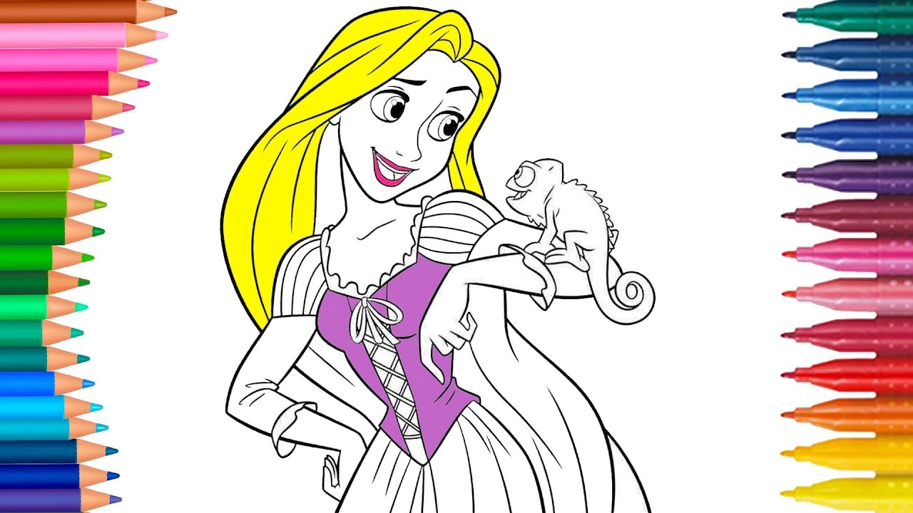 Pintando Rapunzel - Manos pequeñas Dibujos para Colorear