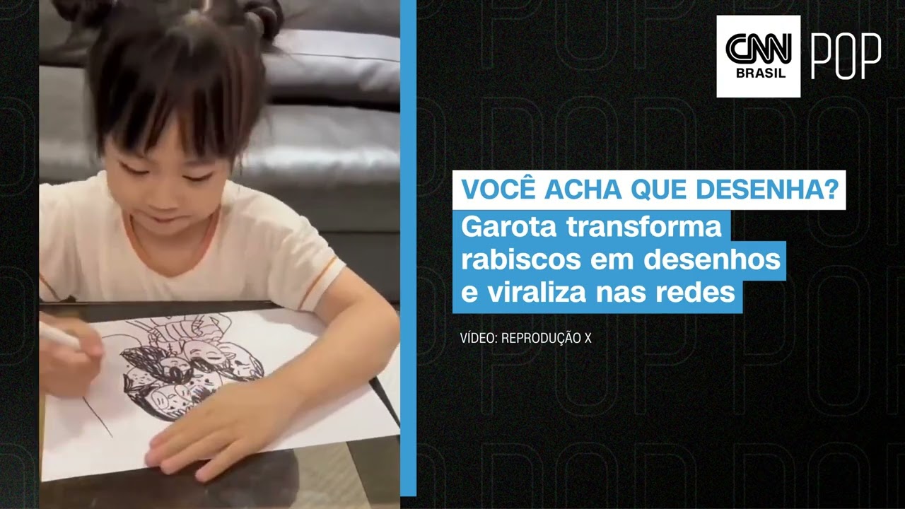 Garotinha chinesa transforma rabiscos em desenhos