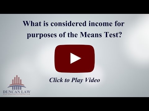 What is Considered Income for Purposes of the Means Test?
