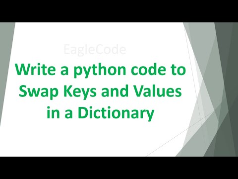 Write a python code to swap Keys and Values in a Dictionary #coding #pythoncode #interview