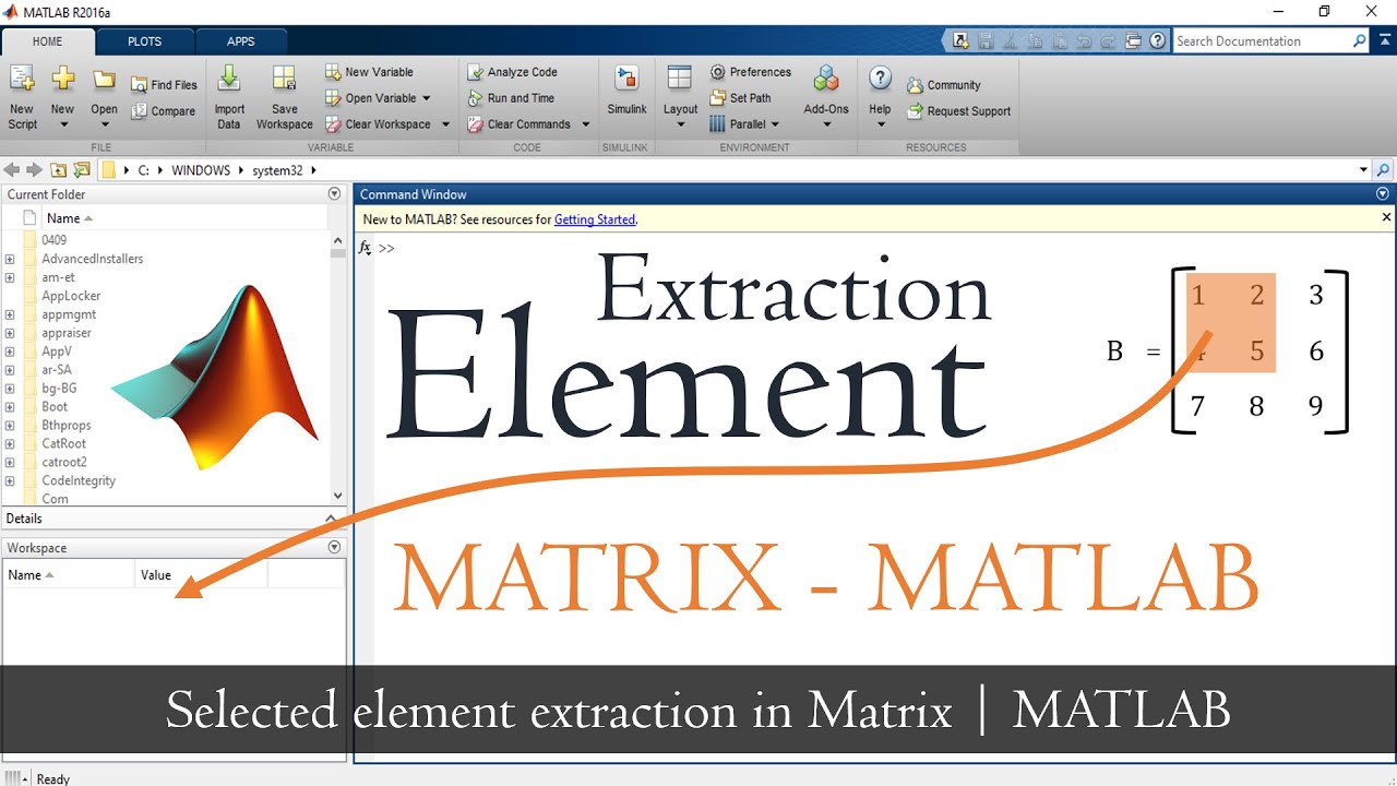 How to extract element from matrix in MATLAB | MATLAB TUTORIAL