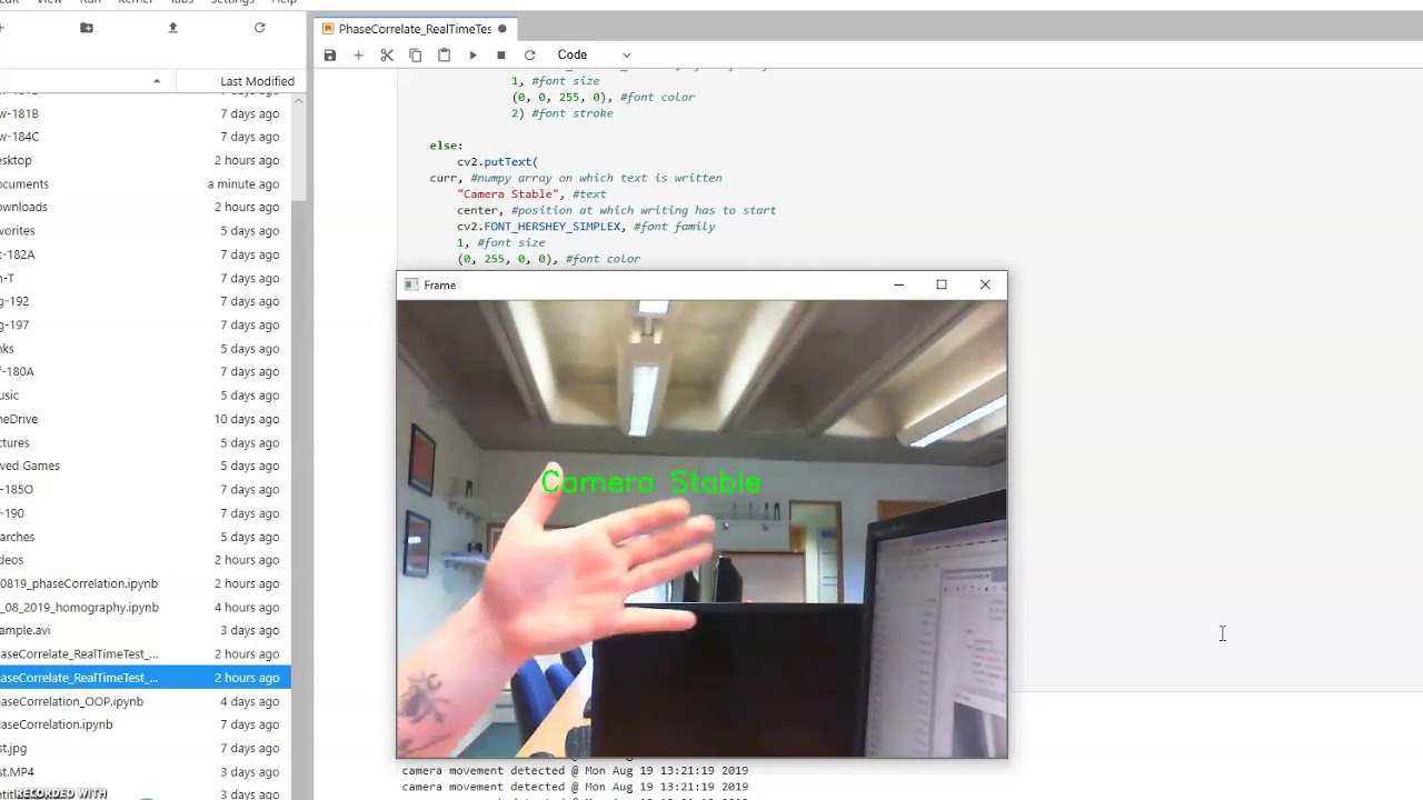 Camera-Motion Detection [early] | Opencv Python