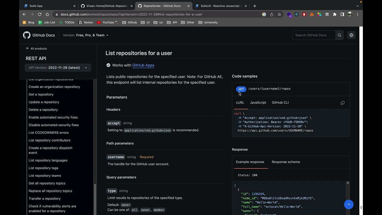 GitHub Repo Inventory using Solid.js