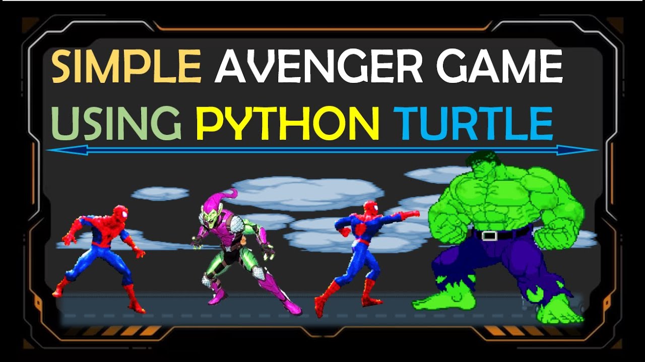 How to create a simple Action Game like Spiderman vs Hulk using python turtle graphics | Python Game