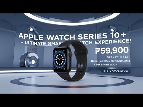Apple Watch Series 10 GPS + Cellular (46mm) | Jet Black Aluminium Case with Ink Sport Loop #views