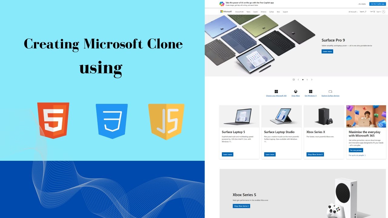 Microsoft Clone Website | HTML CSS #html #coding