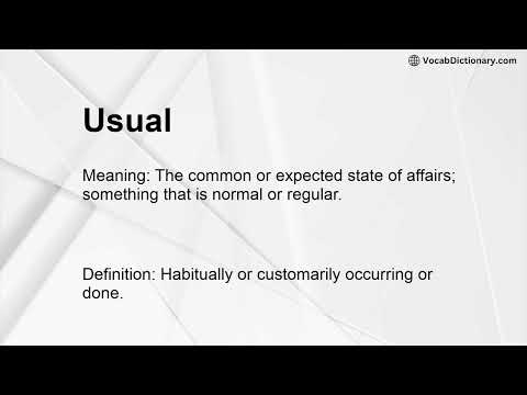 Usual Meaning