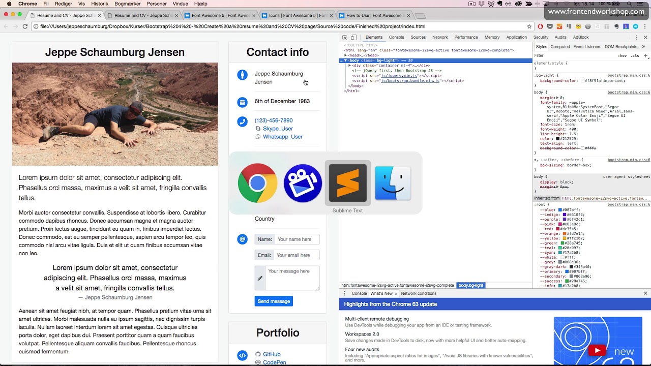 Bootstrap 4: Create a resume and CV page – Basic structure