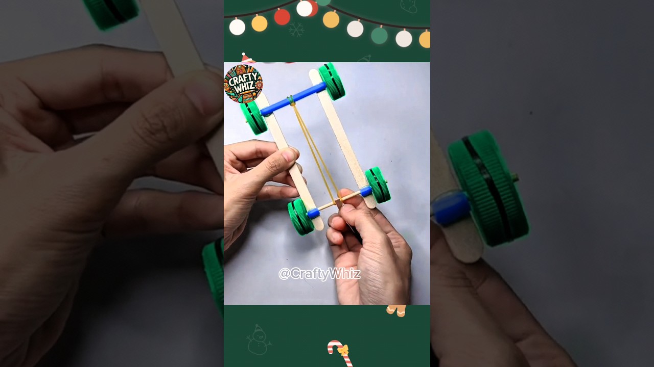 Make Your Own Rubber Band Powered Car#viral#shorts#artandcraft