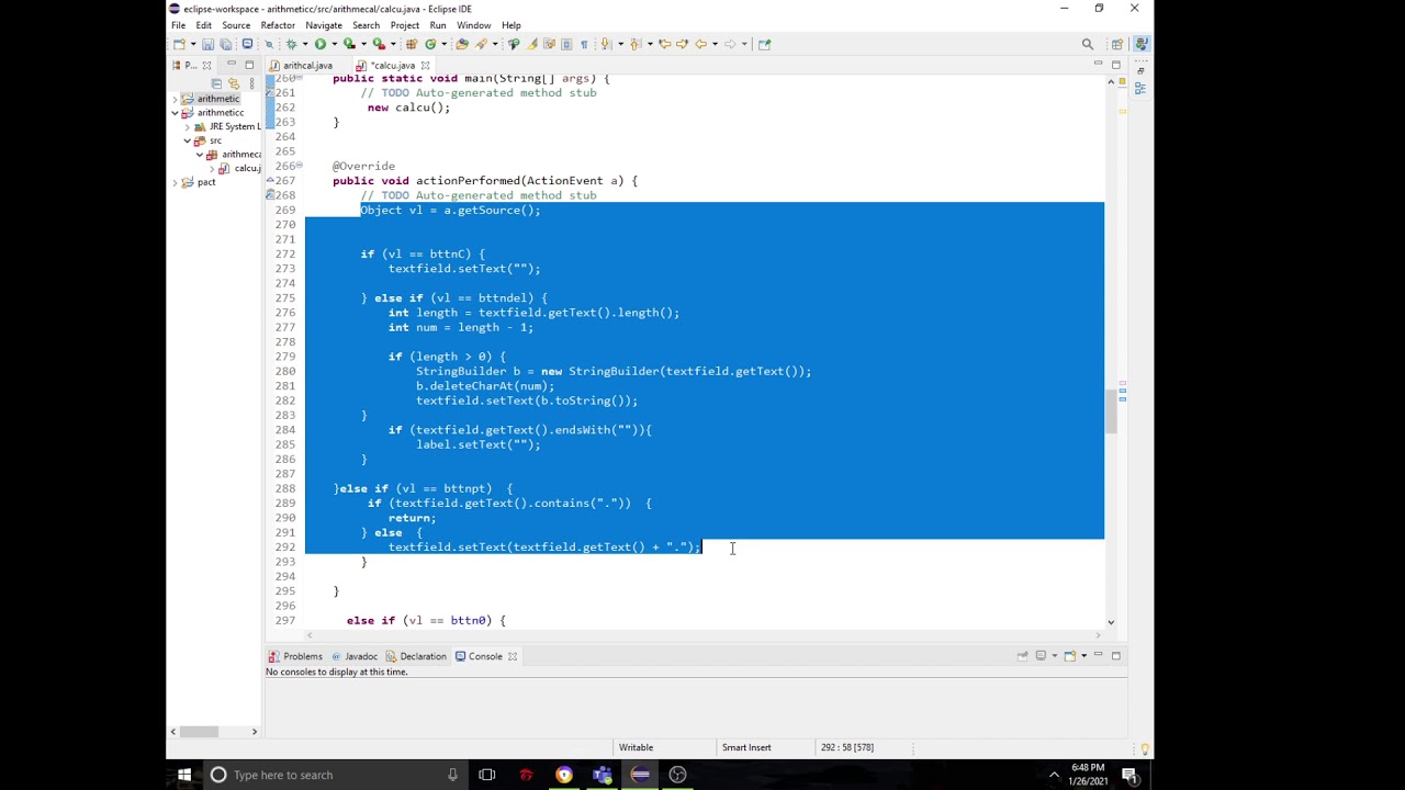 Simple GUI calculator using Java Eclipse