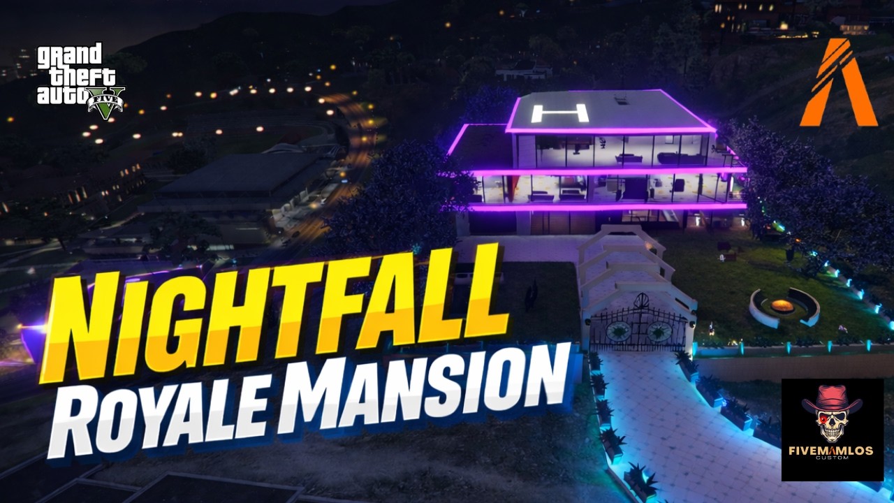 Fivem NightFall Royale Mansion Gang hideout mlo add secret bunker  Fivem gang villa gta 5 mansion
