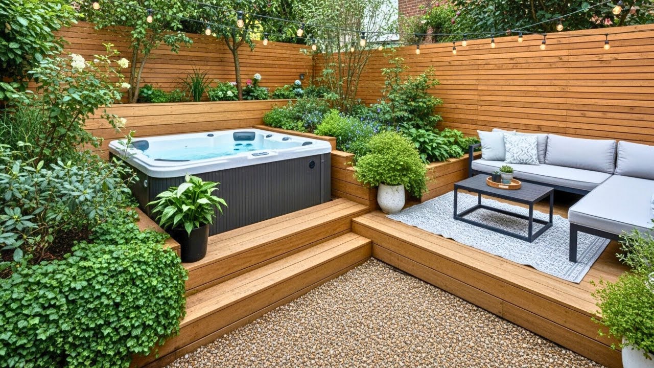 Hot-Tub Landscaping & Garden-Spa Ideas │ Latest Backyard Deck, Cottage & Patio Design Tips 2025